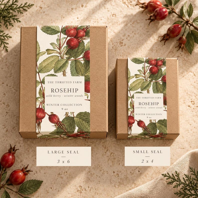 Editable Candle Label Template, Botanical Candle Label, Winter Candle ...