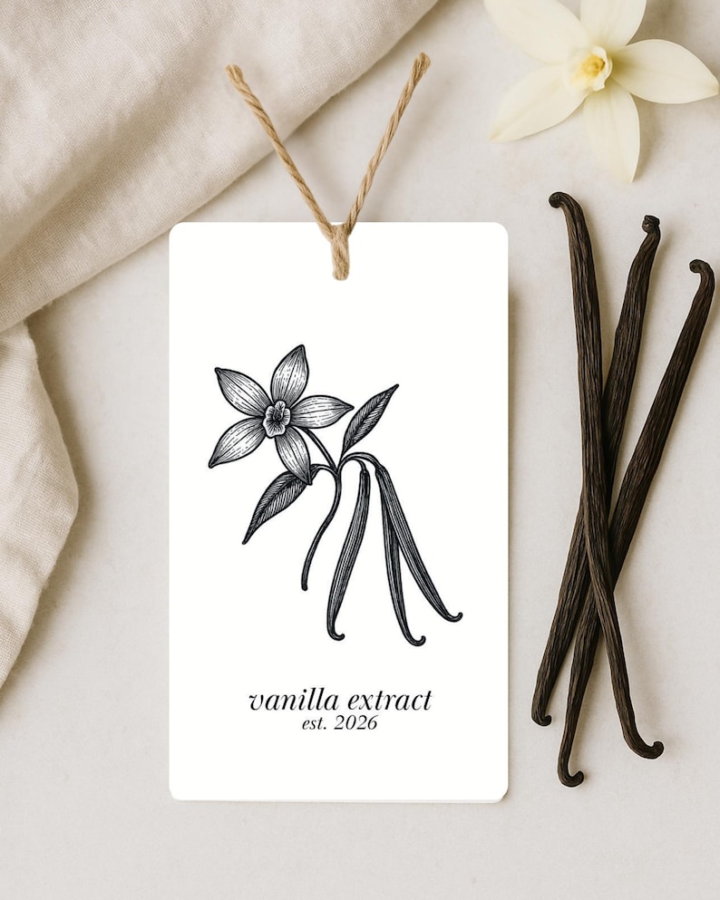 Editable Vanilla Extract Tag Template 2x3.25” • Printable Homemade ...