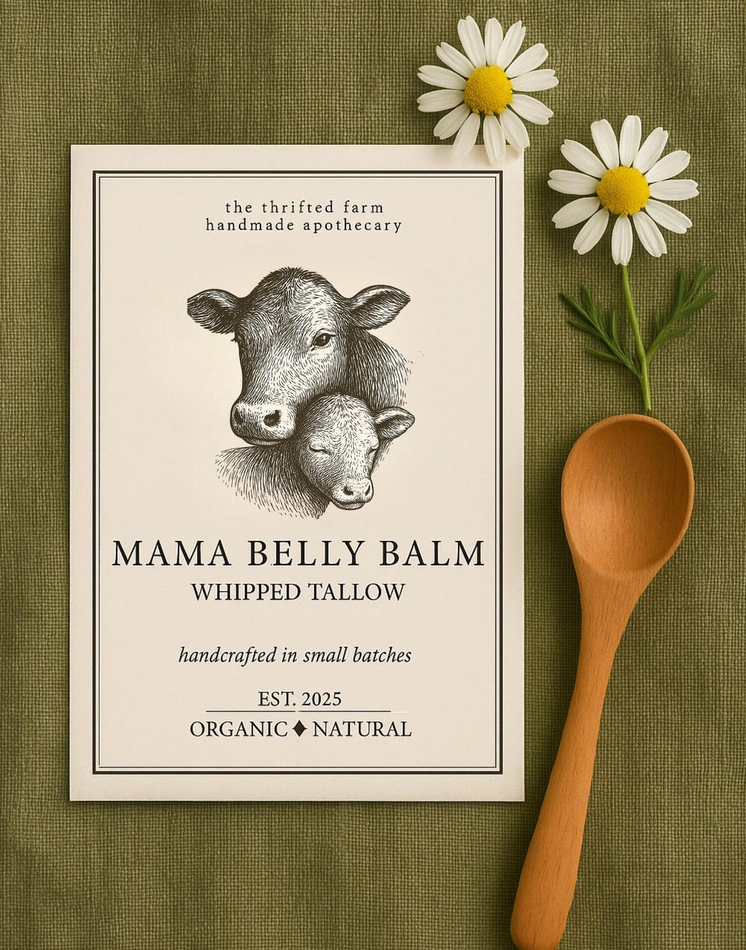 Mama Belly Balm Label Template • Whipped Tallow Label • Editable Canva ...