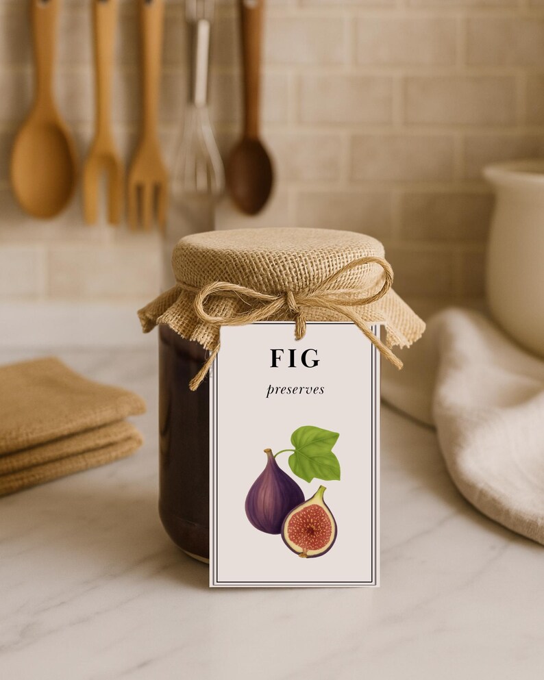 Botanical Preserves Gift Tags Printable • Set of 5 Fruits (damson ...