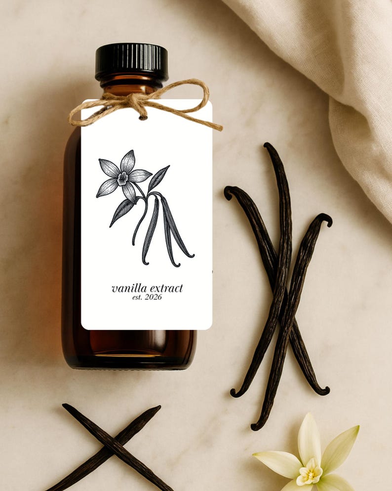 Editable Vanilla Extract Tag Template 2x3.25” • Printable Homemade ...