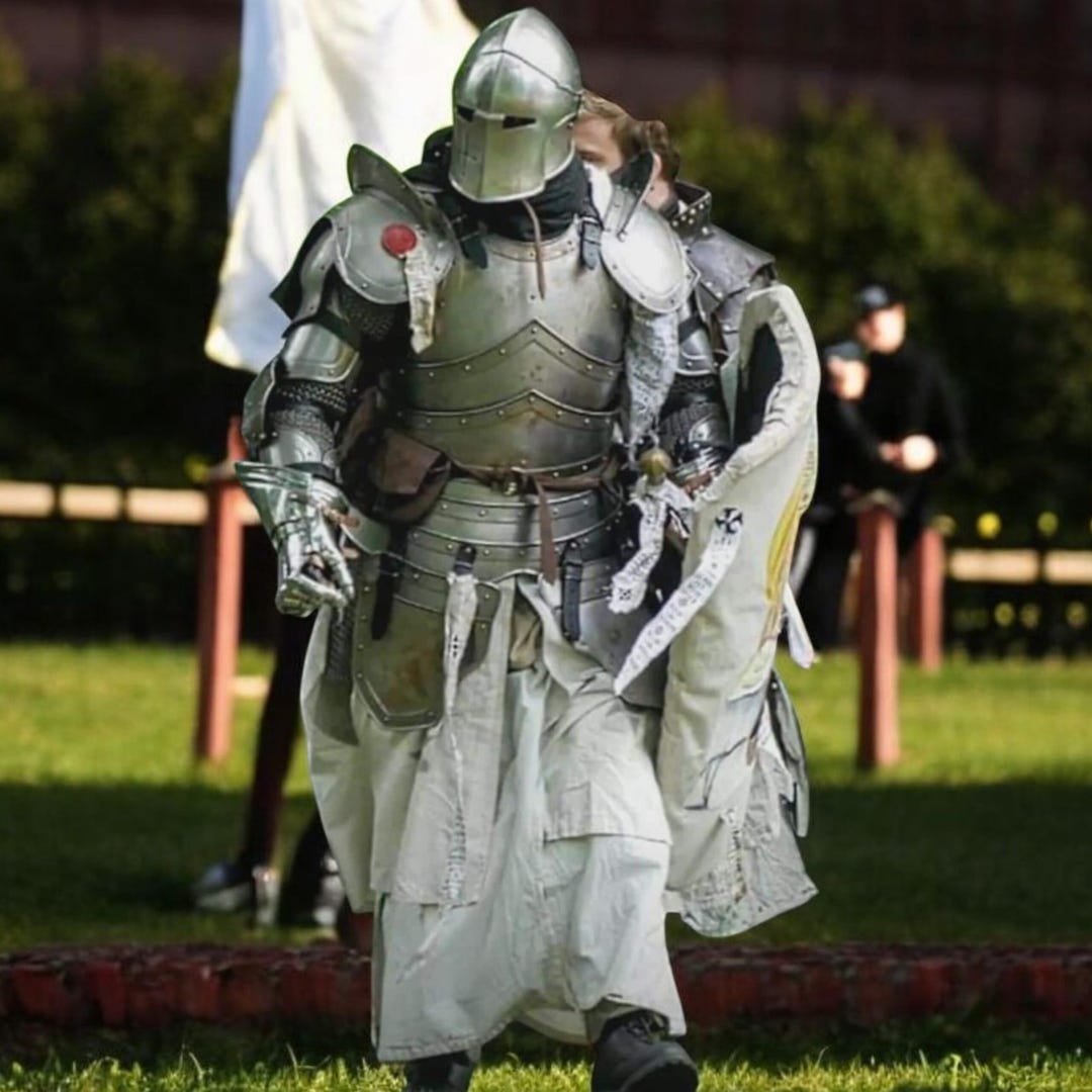 Medieval Barbuta Knight Armor – Full Wearable Steel LARP Cosplay Suit ...