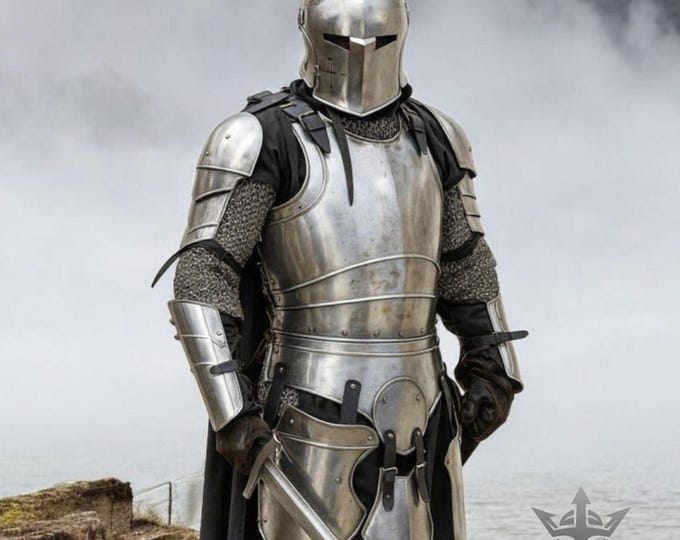 18 Gauge Steel Knight Armor Set: Medieval Barbuta, LARP Cosplay - Etsy