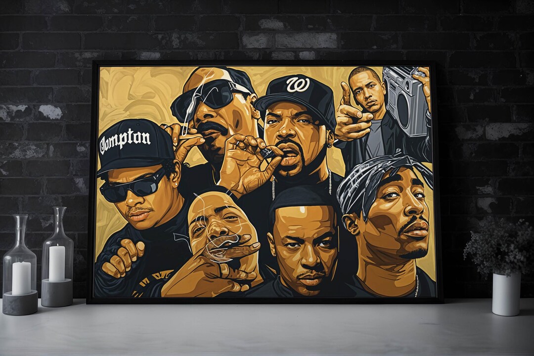 Old School Rap Legends Collage Canvas Print - 90s Hip Hop Poster, Rap ...