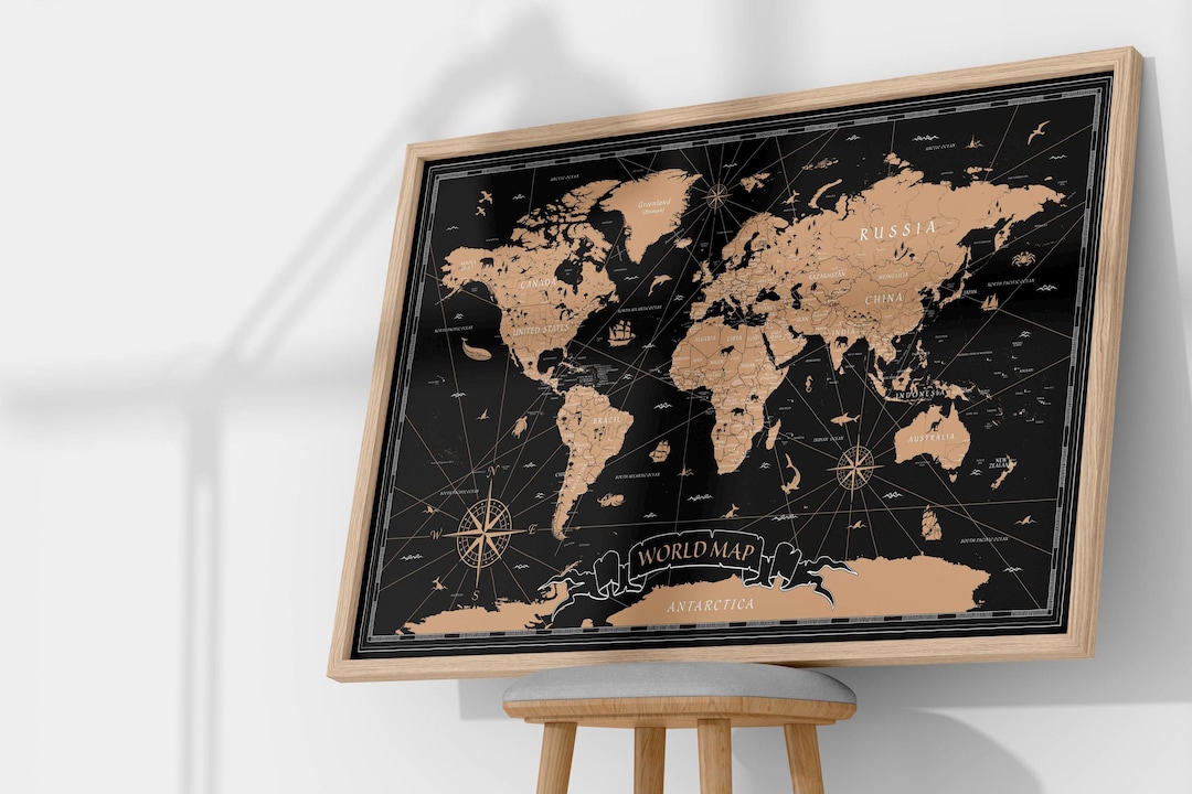 World Map Wall Art — Kids Classroom — Educational Poster - Etsy