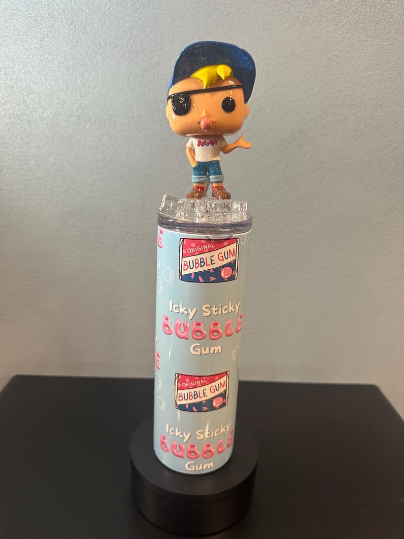 20 Oz Bubble Gum Boy Tumbler on Fake Ice . Great for Hot and Cold ...