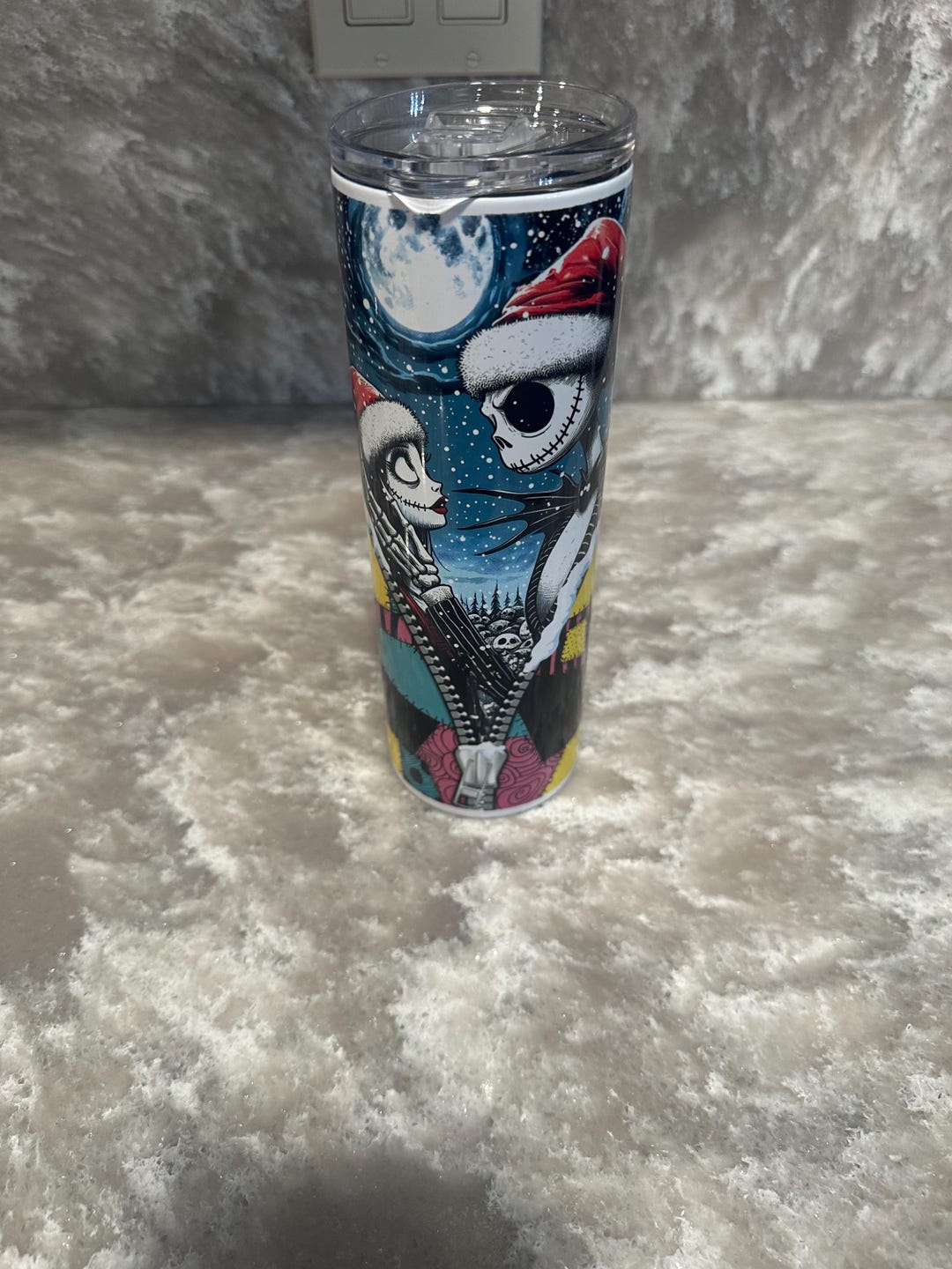 20 Oz Snow Jack and Sally Tumbler. Great for Hot and Cold Drinks and ...