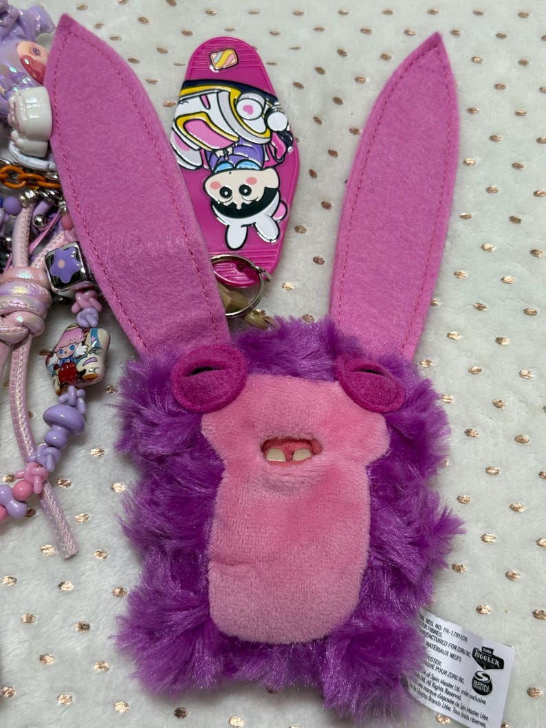 Fuggler Pink and Purple Rabbit Keychain With Accessories - Etsy