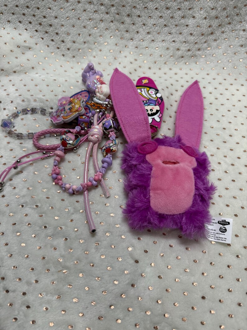 Fuggler Pink and Purple Rabbit Keychain With Accessories - Etsy