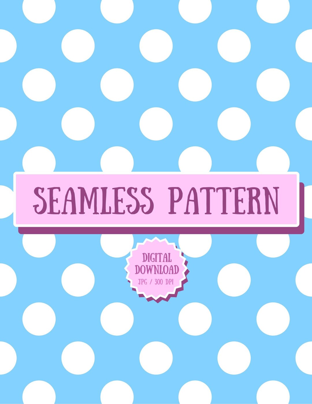 Big Polka Dot Seamless Pattern - Digital Paper, Fabric Printing ...