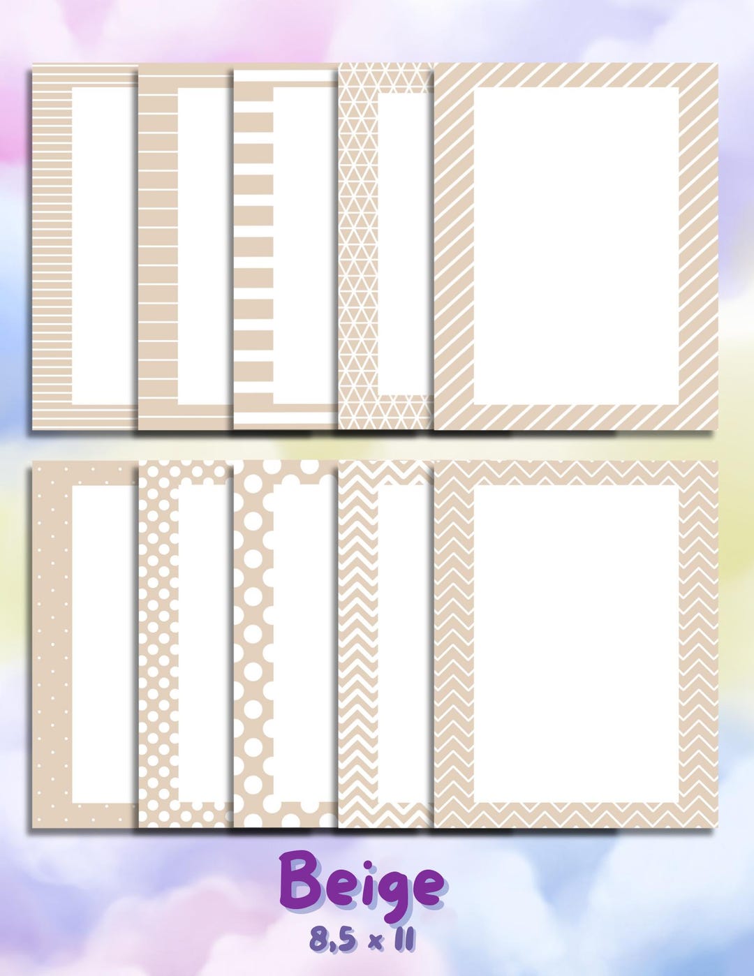 Beige Page Borders - Etsy