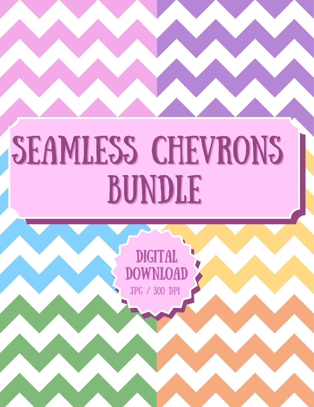 Chevron Seamless Pattern Bundle | Digital Paper | Repeating Pattern ...