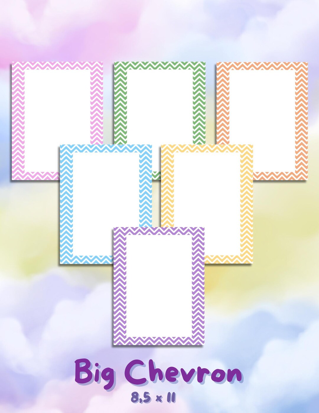 Big Chevron Page Borders - Etsy