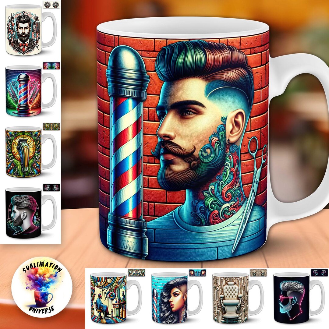 Barber Mug Design Bundle | 15 Barbershop & Haircut Graphics 11oz ...