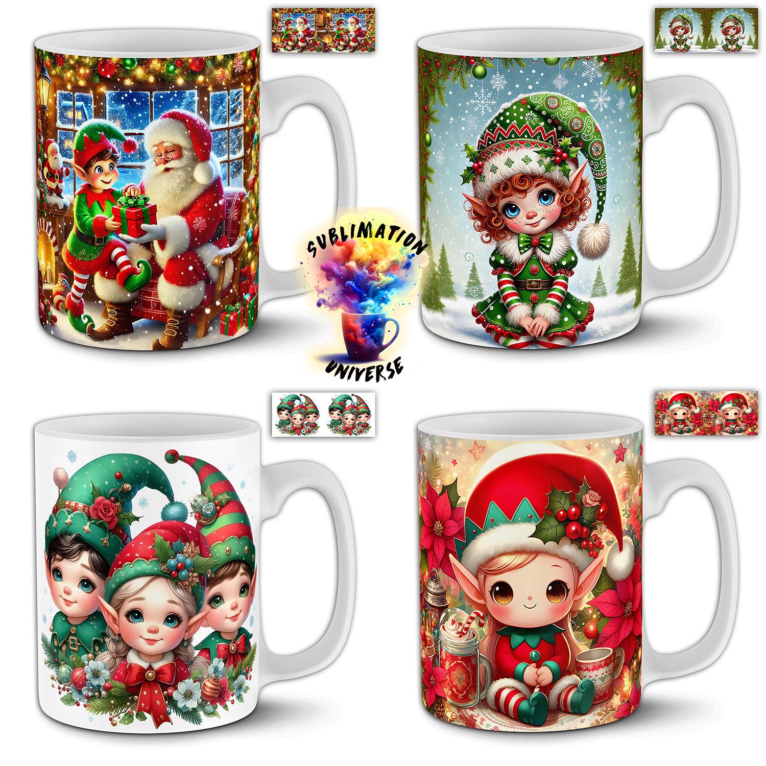 Christmas Elf Mug Designs | 16 Cute & Stylish 11oz Sublimation Wraps ...