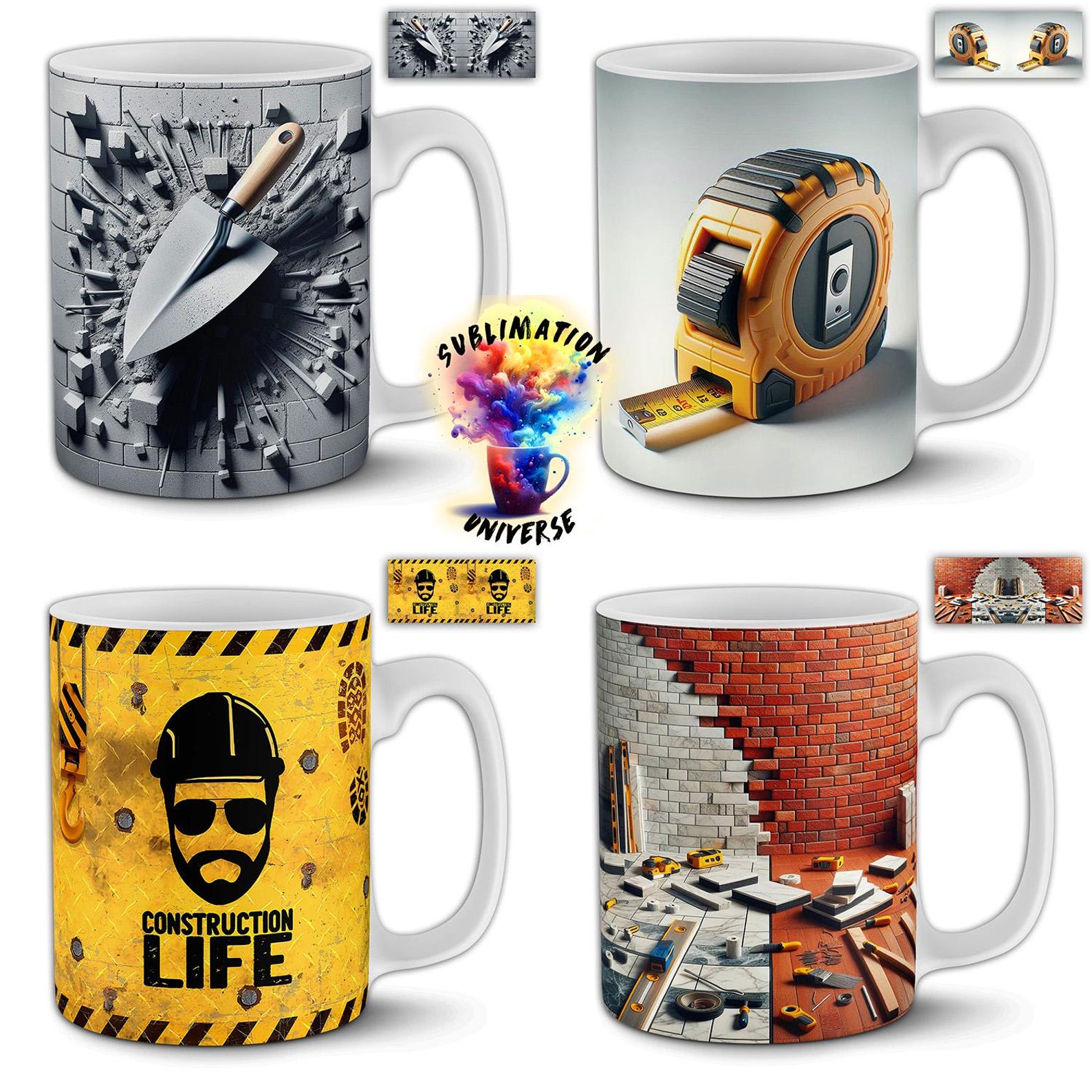 Construction Mug Designs | 16 Masonry & Bricklayer Tool 11oz ...