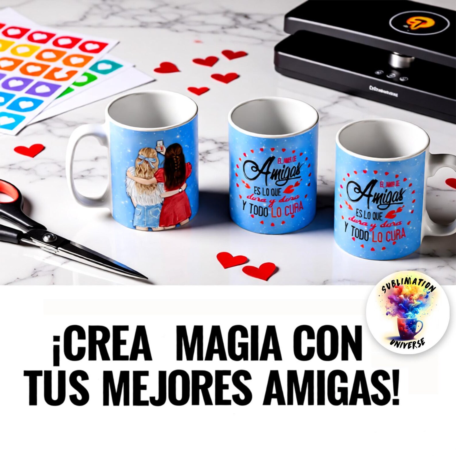 Pack Plantillas Amigas Para Tazas 11oz Y 15oz | Diseños PNG Frases De ...