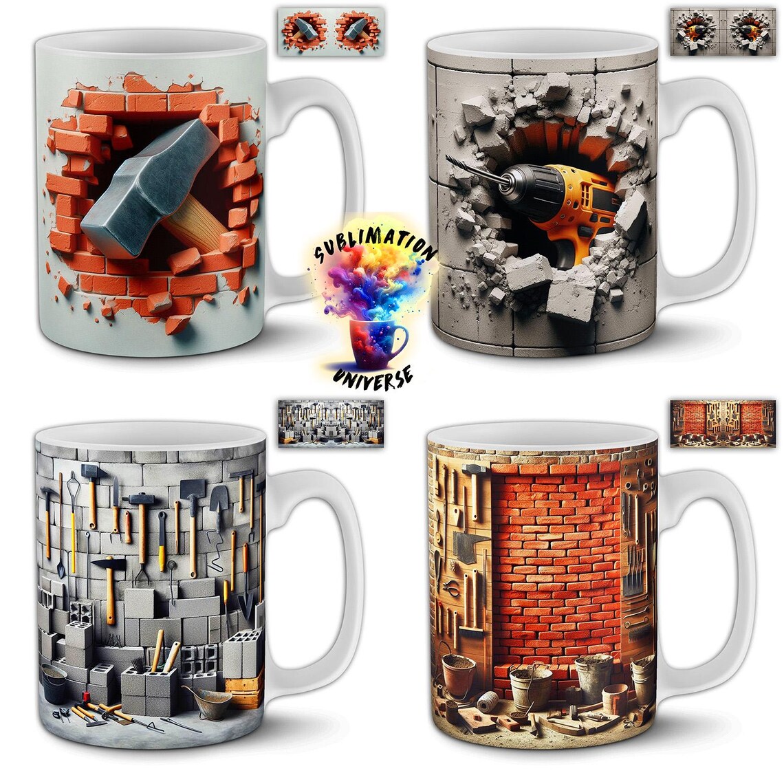 Construction Mug Designs | 16 Masonry & Bricklayer Tool 11oz ...