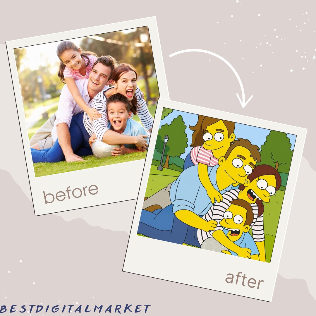 Simpsons Style Portrait | Custom Cartoon Family Illustration ...