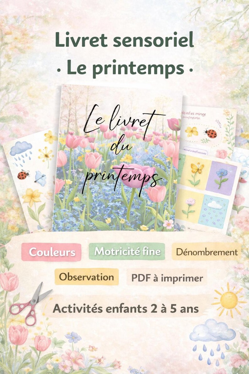 Spring Sensory Booklet – Printable PDF – Activities for Children Aged 2 ...