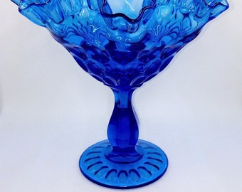 Blue Glass Compote - Etsy