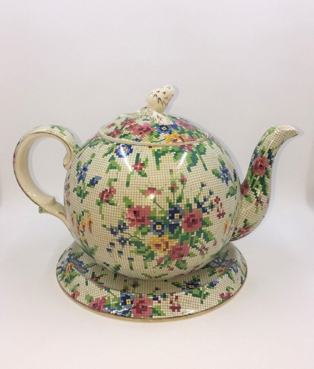 Royal Winton Queen Anne Chintz Teapot With Strawberry Lid and Tea Tile ...