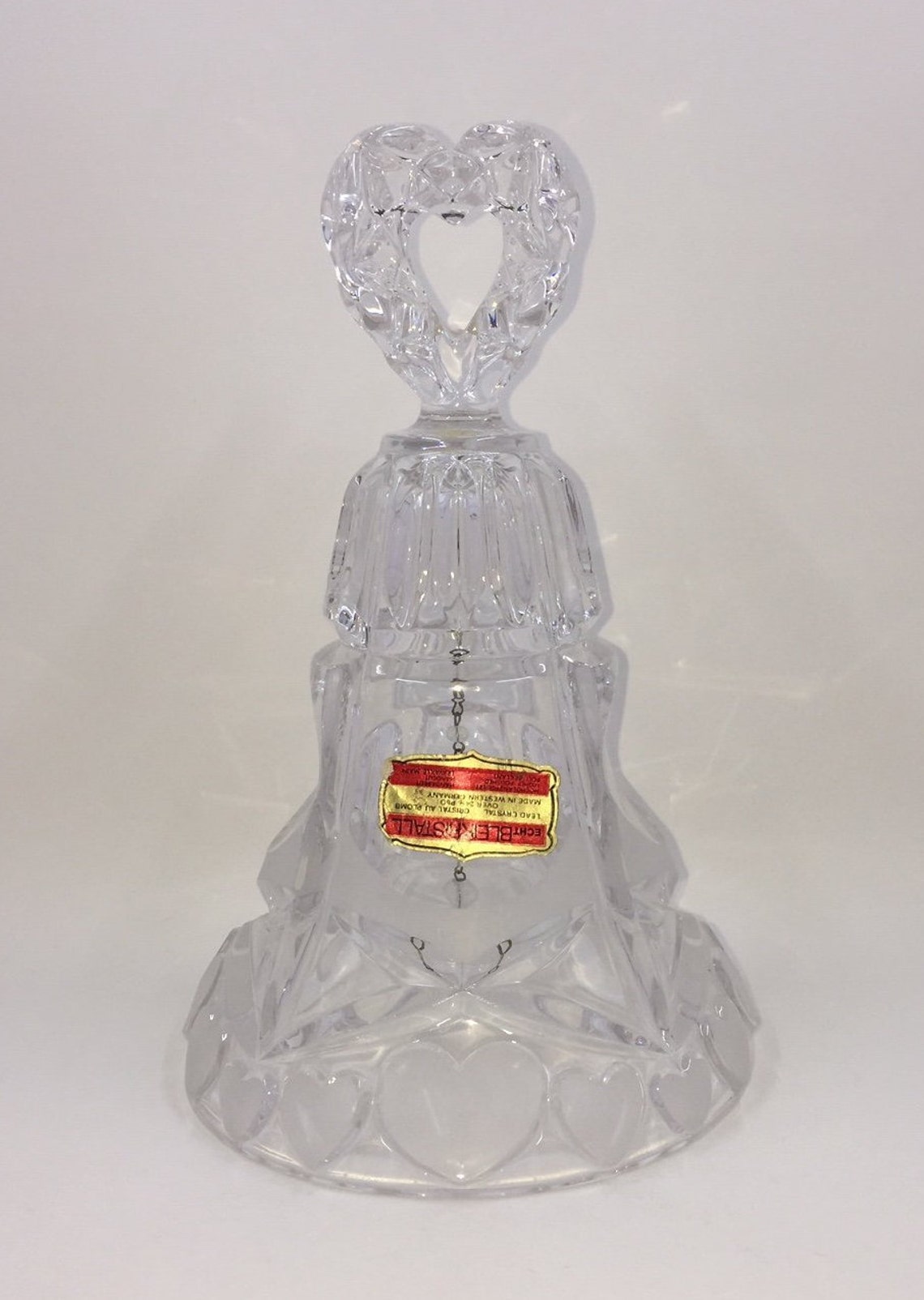 West German Hand Bell Echt Bleikristall Lead Crystal Heart | Etsy