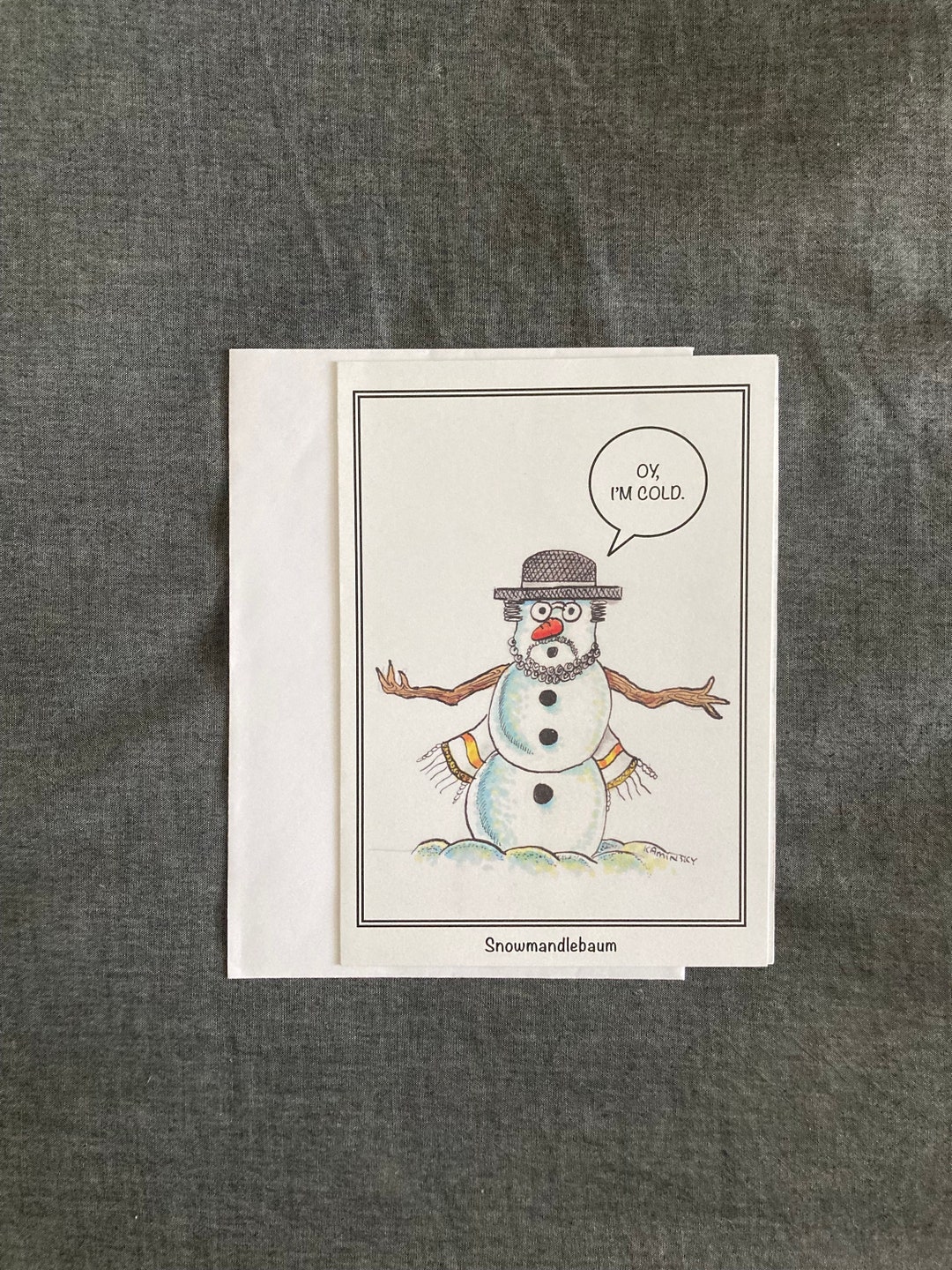 Funny Jewish Snowman Hanukkah Card: Snowmandlebaum - Etsy