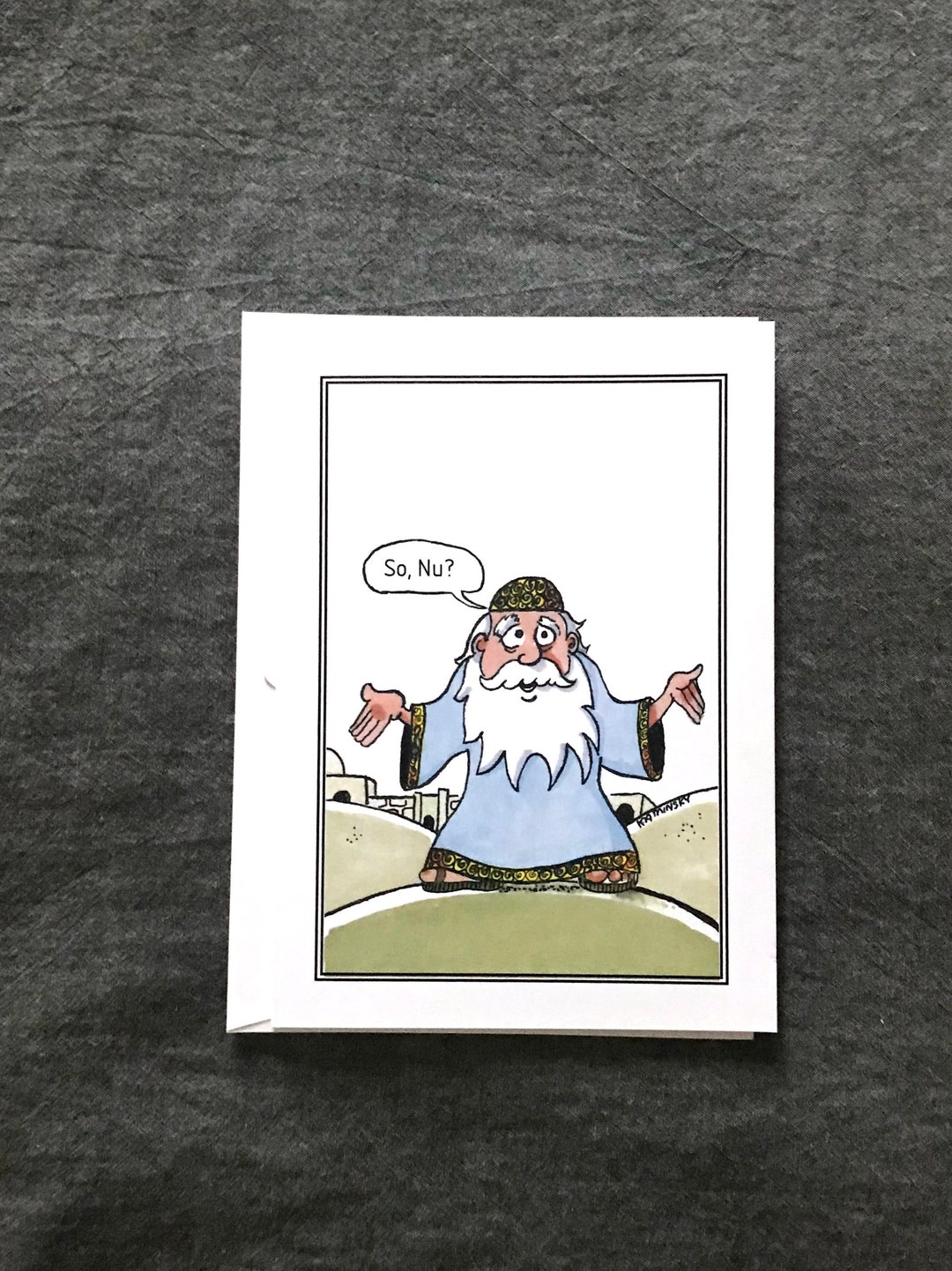 Funny Jewish Greeting Card With Befuddled Happy Rabbi Saying Nu. - Etsy