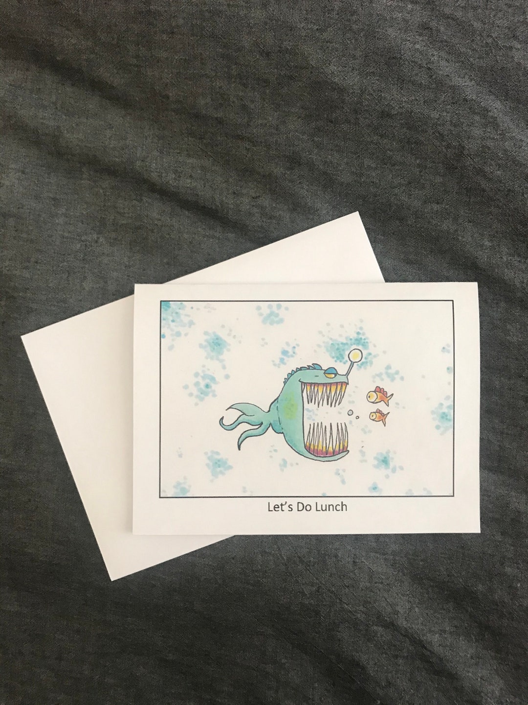 Funny Greeting Card With Angler Fish, Let's Do Lunch - Etsy
