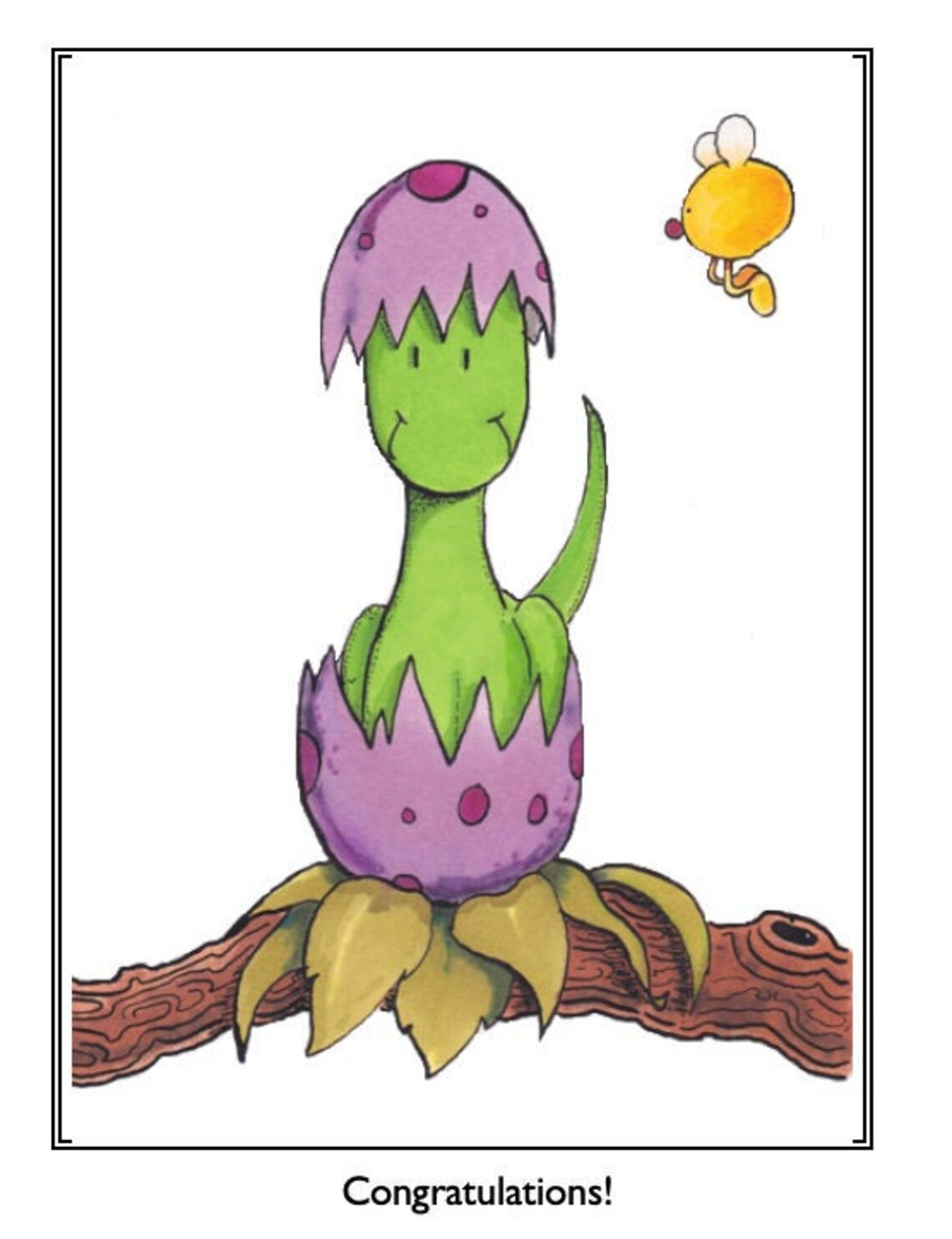 Humorous, Whimsical Congratulations Card for A New Baby With Adorable ...