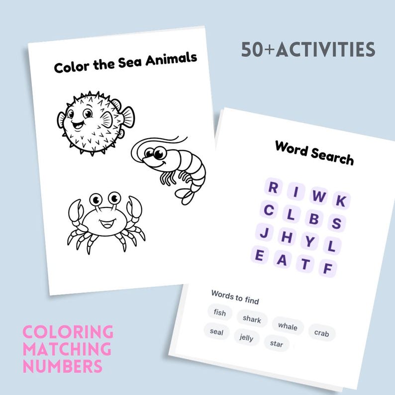 Under the Sea Activity Book | Ocean Fun Games, Coloring, Puzzles ...
