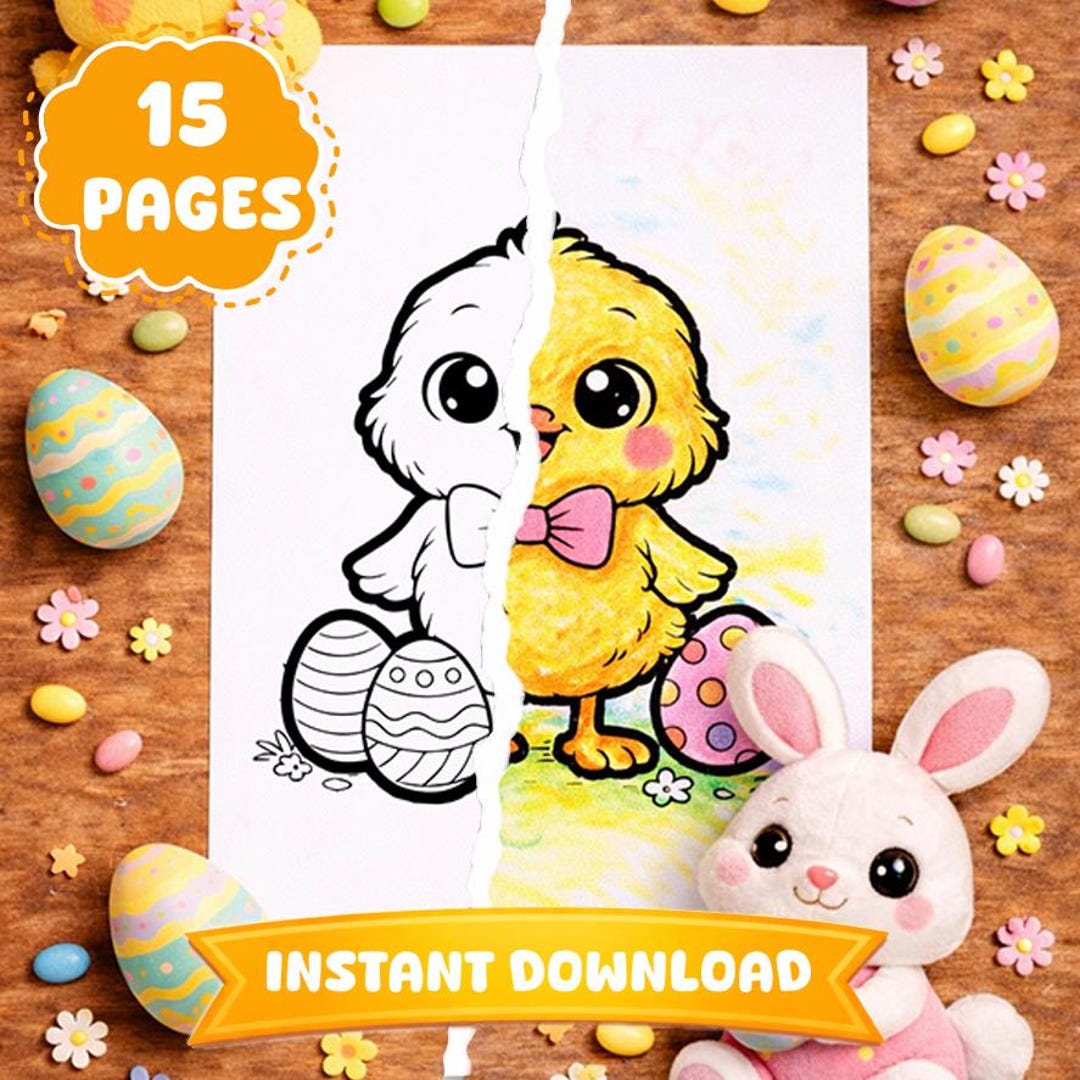 Easy Easter Coloring Pages | Bold & Simple Kids Coloring Book ...