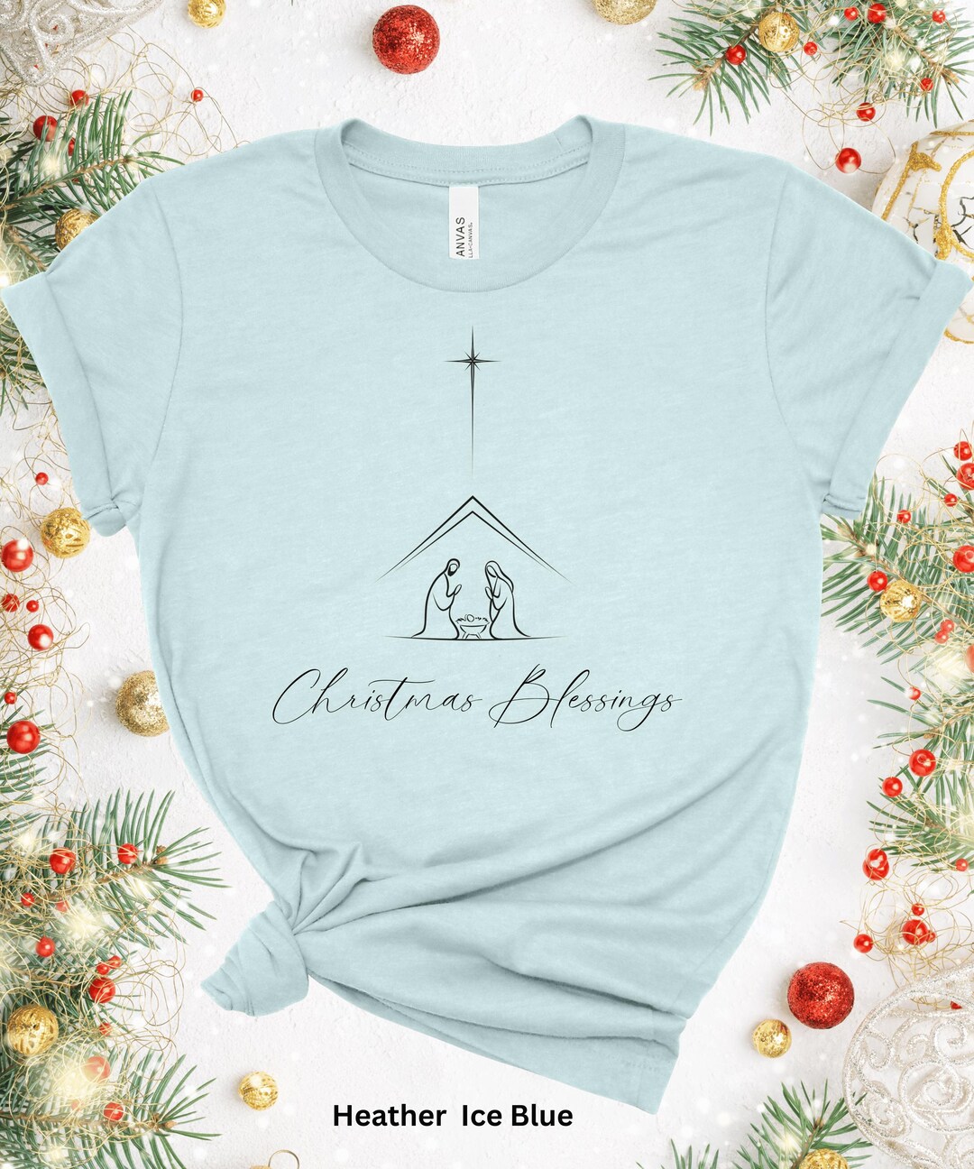 Christmas Nativity T-shirt - Manger Scene Shirt, North Star Tee ...
