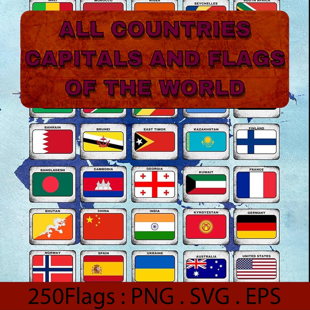 World Flags SVG Bundle: 250 International Country Flags (digital ...