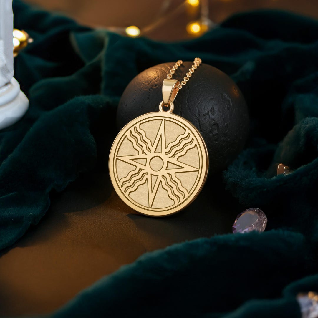 Star of Shamash Necklace: 14K Gold Mesopotamian Sun God Pendant - Etsy