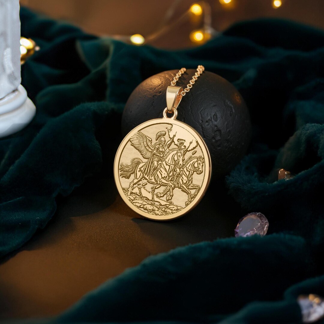 Valkyrie Pendant Necklace: 14K Gold Norse Warrior Maiden, Valhalla ...
