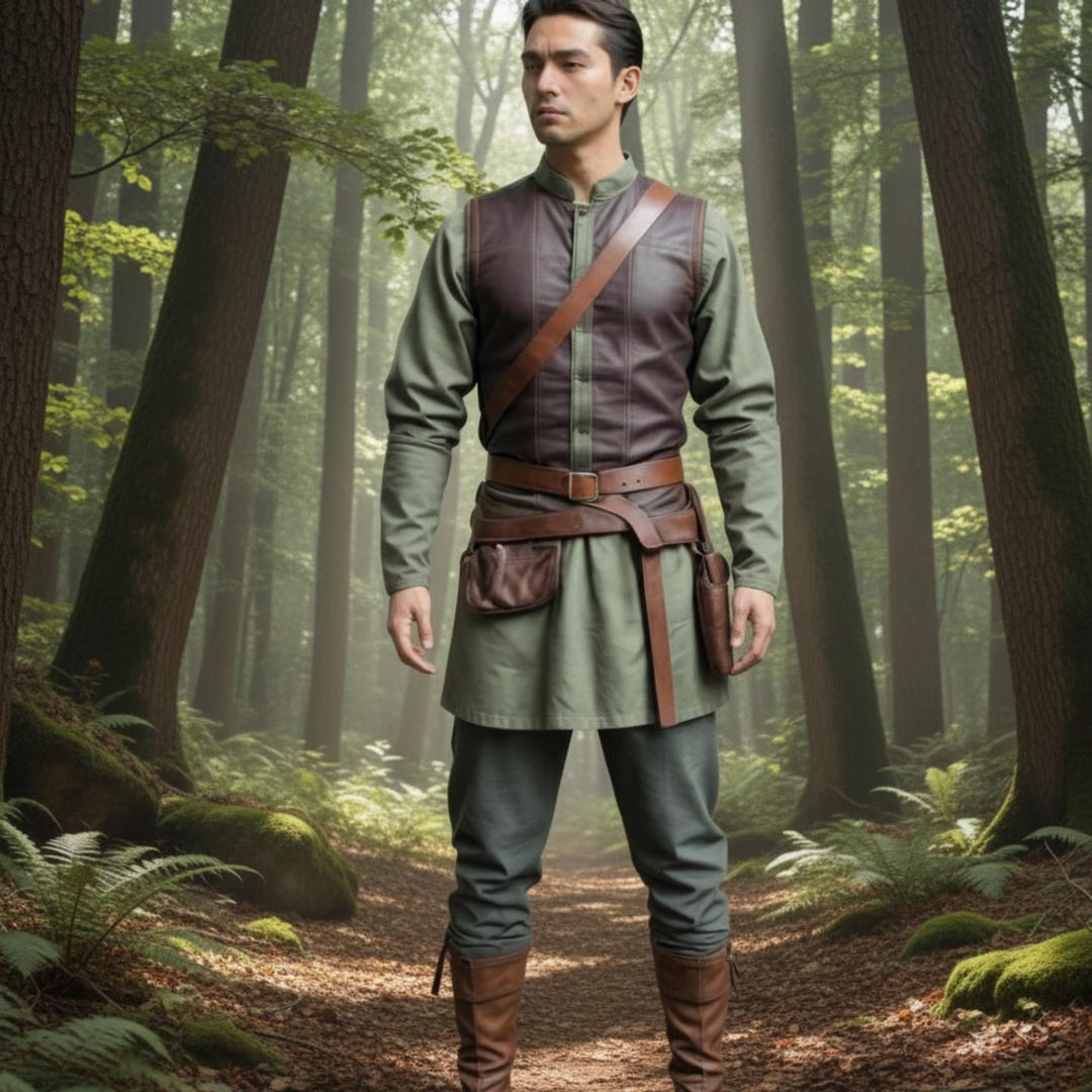 Medieval Ranger Tunic Costume, Forest Archer Outfit for Men, Woodland ...