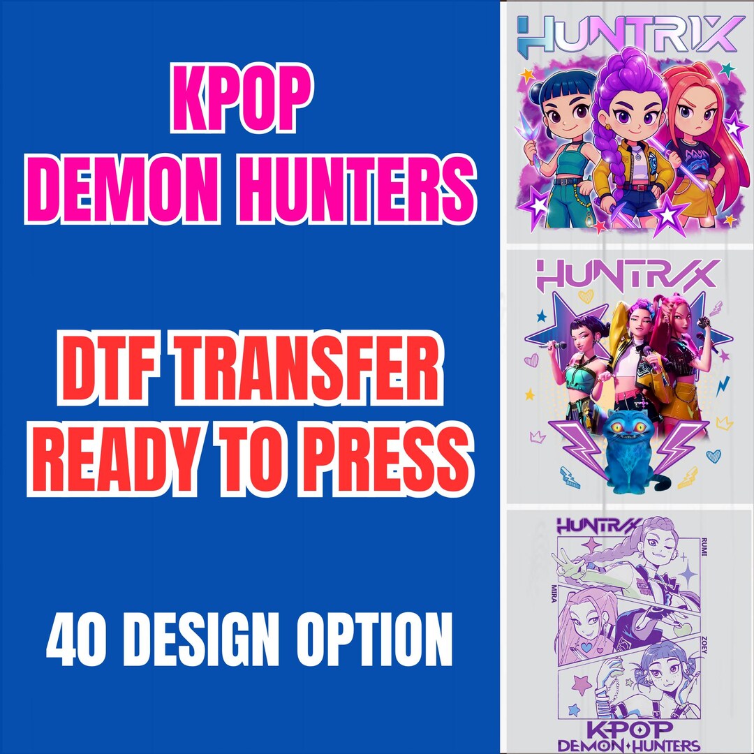 Kpop Demon Hunters DTF Transfer, Derpy the Tiger DTF Transfer, Sajaboys ...