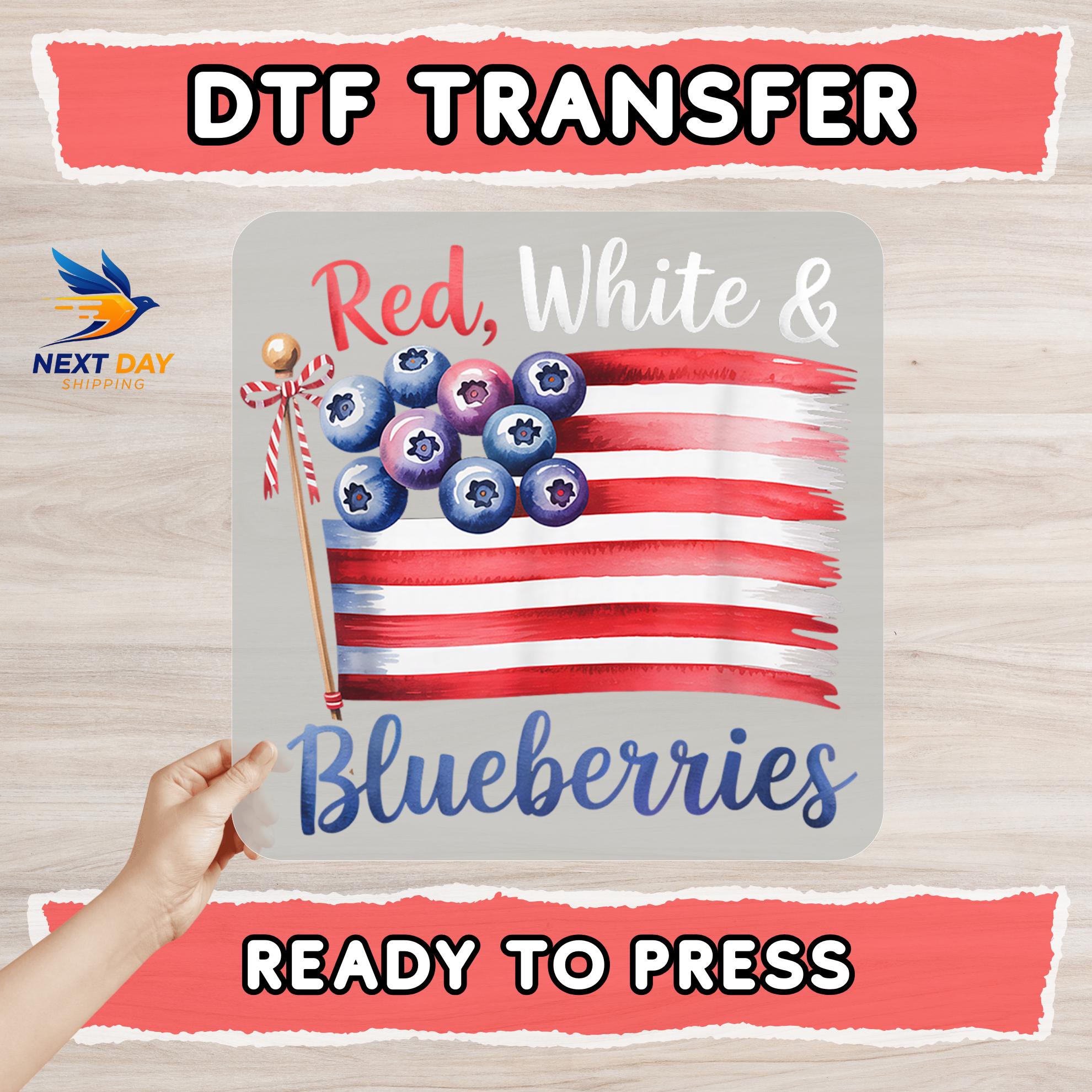 Red White and Blueberries DTF Transfer, Blueberry Budget Dtf, Charlie ...