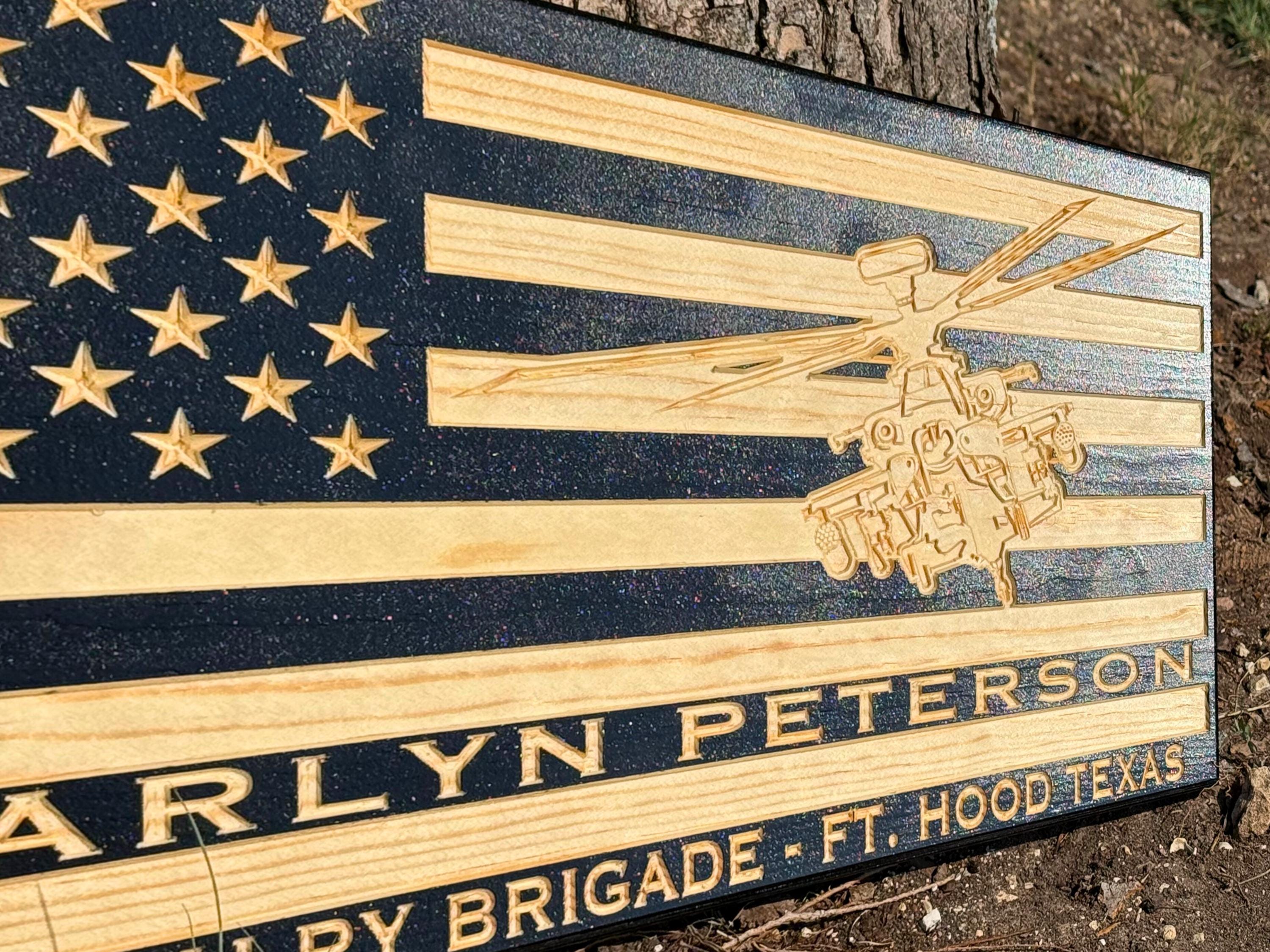 Custom CNC Wood American Flag | Military Retirement Gift - Etsy