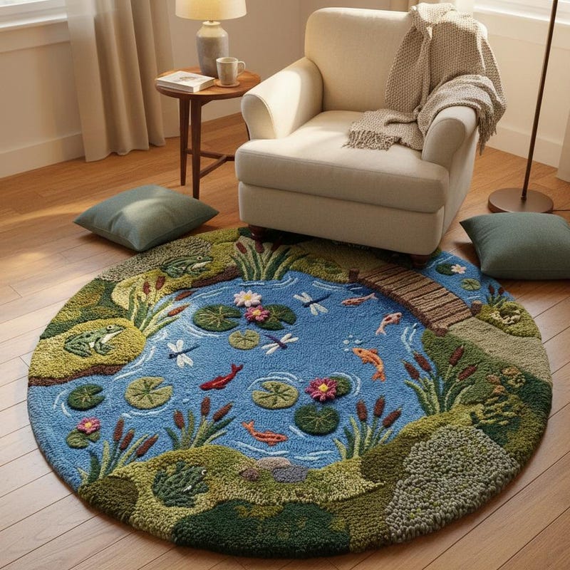 Pond and Garden Rug - Etsy UK