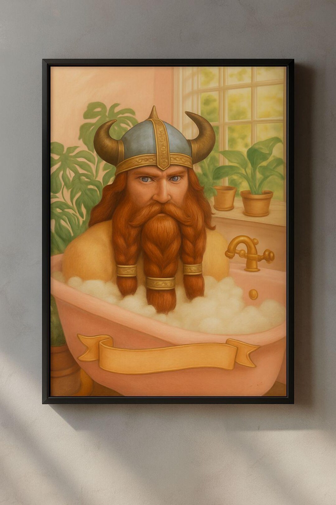 Viking Bathroom Poster: Norse Mythology Art, Scandinavian Decor - Etsy