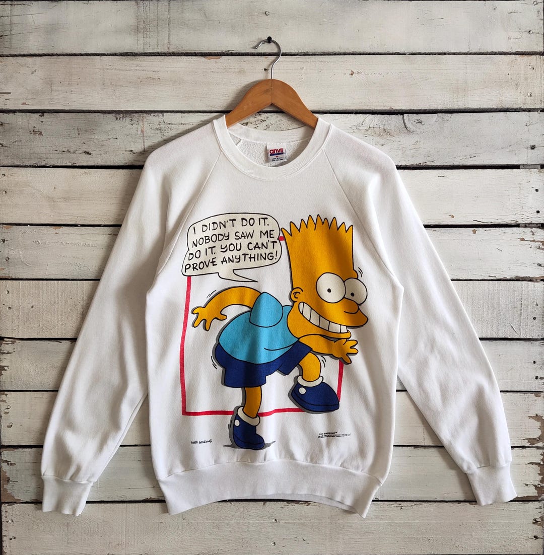 Vintage 80s DISTRESSED Bart Simpson Sweatshirt Simpson Crewneck Simpson ...