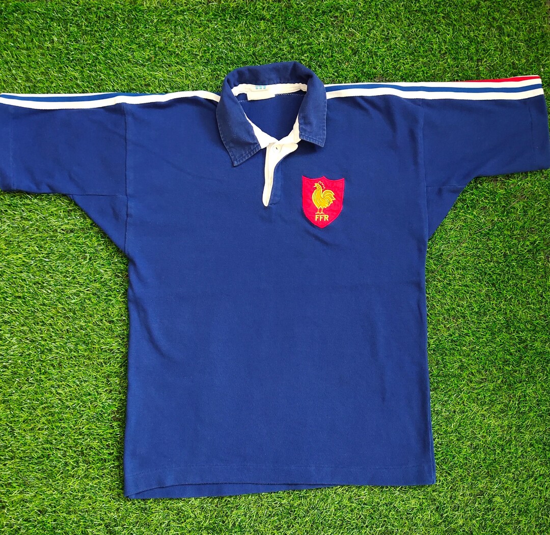Vintage 90s DISTRESSED France Rugby Union Shirt Short Sleeve Jersey ...