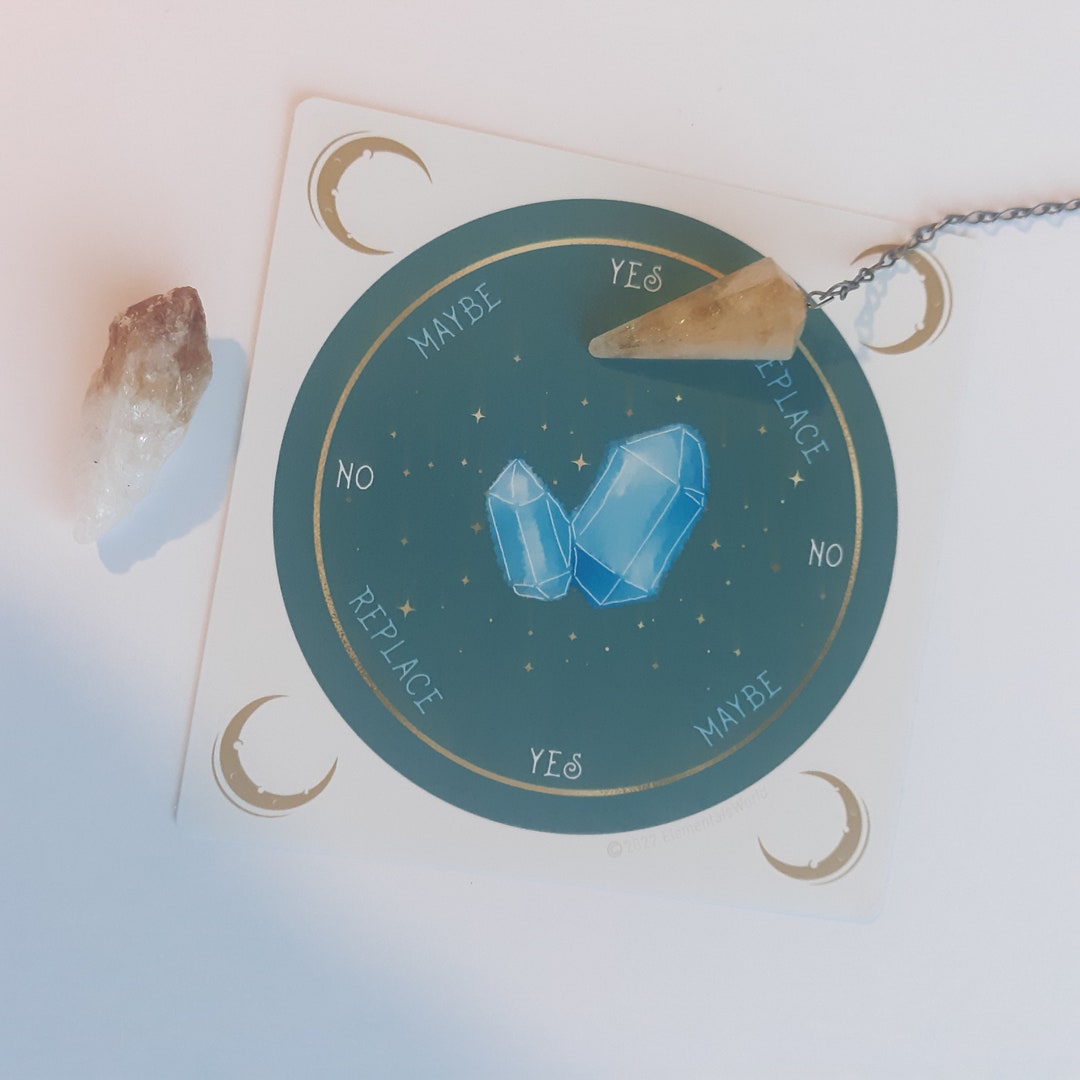 Crystal Moon Pendulum Board Card Set Blue Crystal Divination Cards ...