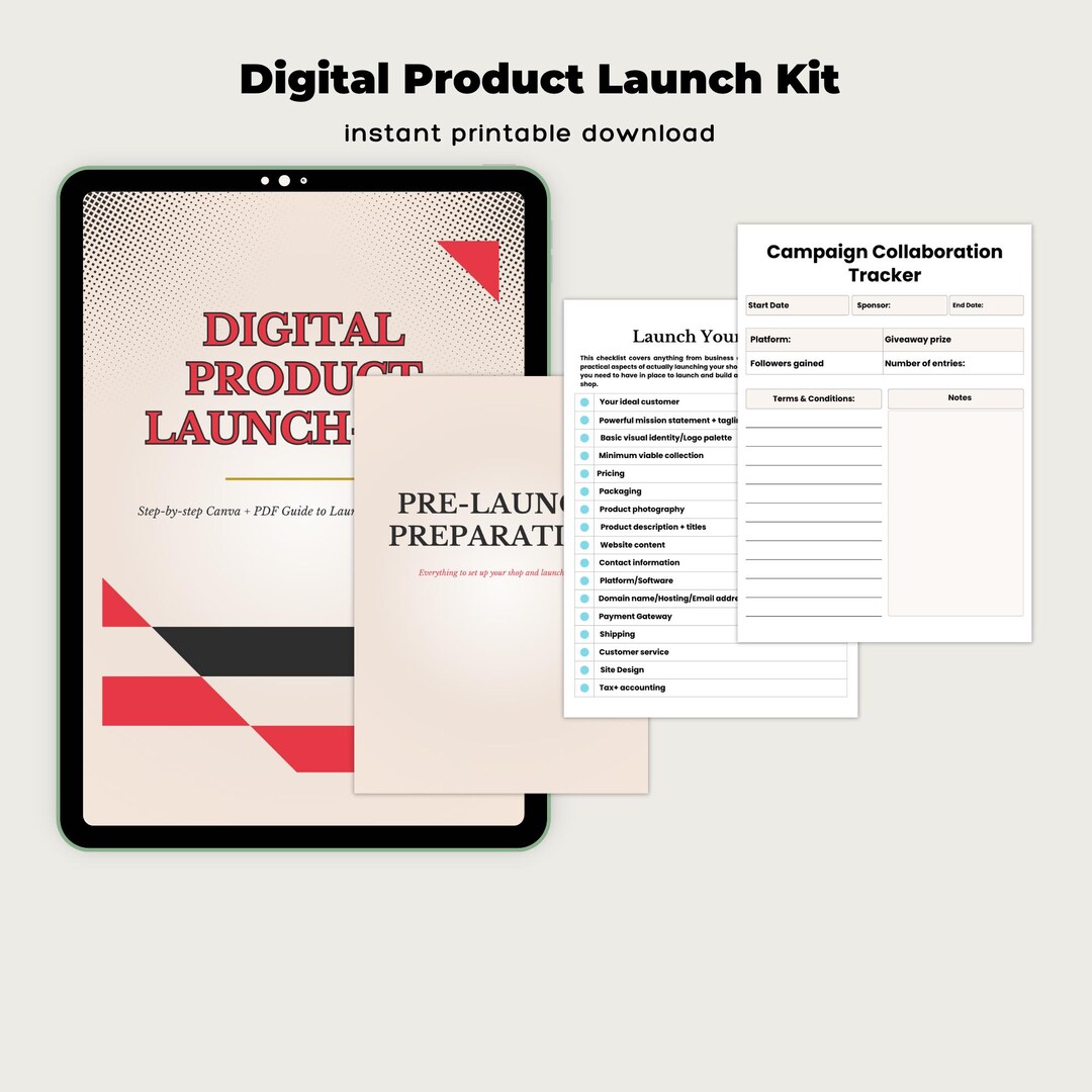 Product Launch Kit, Digital Toolkit for Entrepreneurs, Ecommerce Plan ...