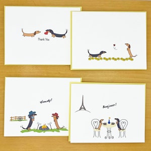 Assorted Dachshund Note Cards With Stationery Box (set of 10) - Etsy