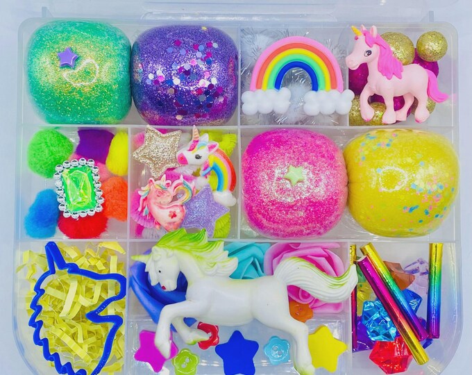 Play Dough Kit, Unicorn Play Dough Kit, Playdoh Kit, Sensory Kit, Kids ...
