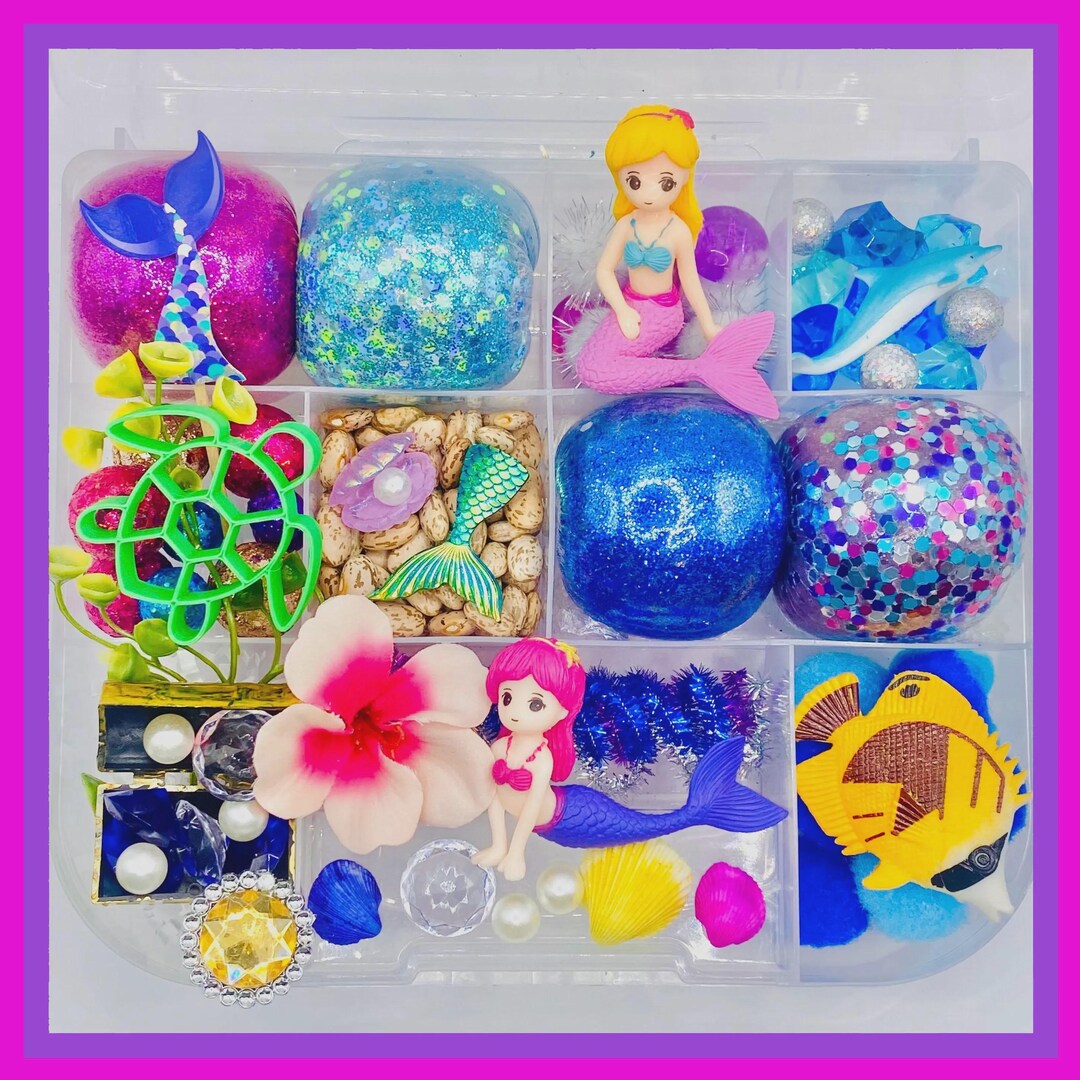 Mermaid Playdough Kit, Sensory Kit, Sensory Bin, Playdoh Kit, Play ...